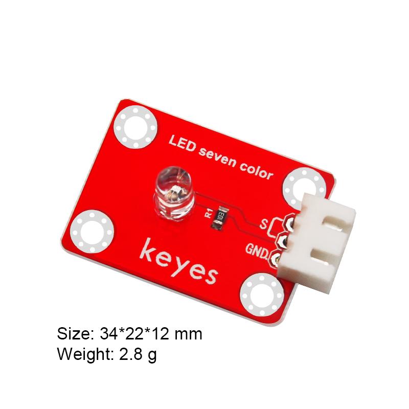 KEYES 七彩LED自动闪烁传感器模块 兼容arduino micro bit 环保 配3P线
